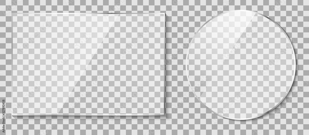 Glass with reflection effect. Mirror on transparent. Vector ...