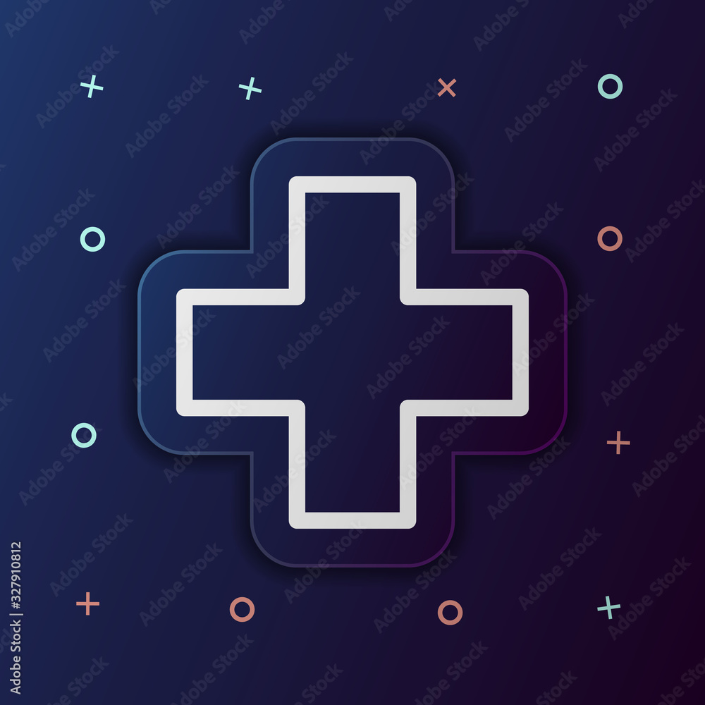 Plus sign nolan button icon. Simple thin line, outline vector of web ...