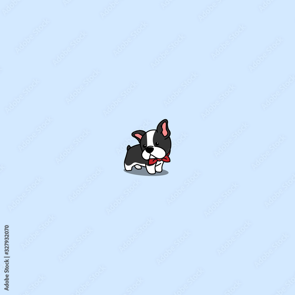 Cute boston terrier puppy cartoon icon, vector illustration Stock ...
