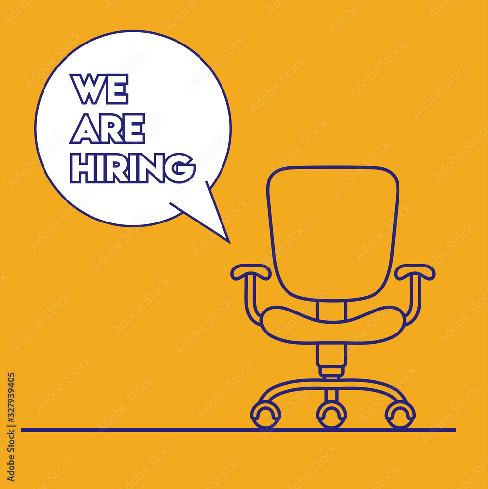 We are hiring message with office chair vector design Stock Vector ...
