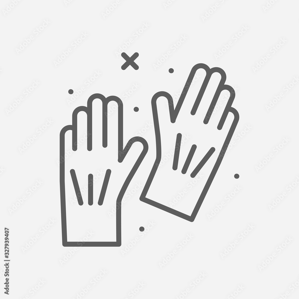 Cleaning gloves icon line symbol. Isolated vector illustration of icon ...