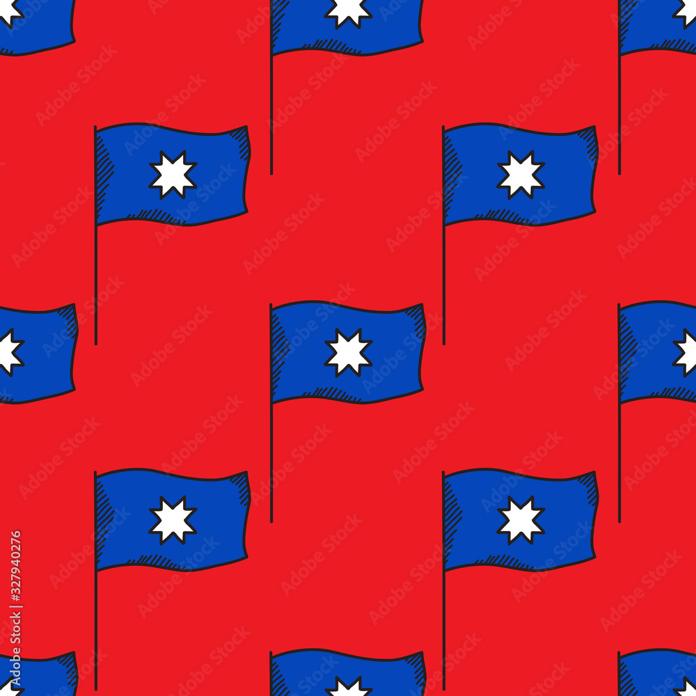 mapuche banner with star seamless doodle pattern, vector illustration ...