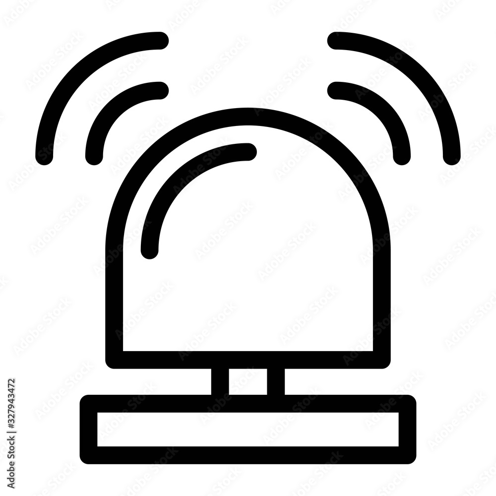 Ambulance siren icon in line style. Police, firefighter siren symbol ...