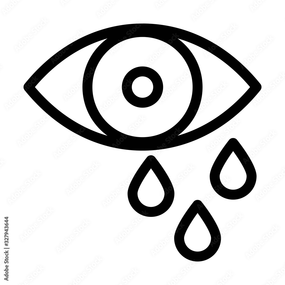 Eye tears icon. Crying sign. Depression, sadness symbol. Stock Vector ...