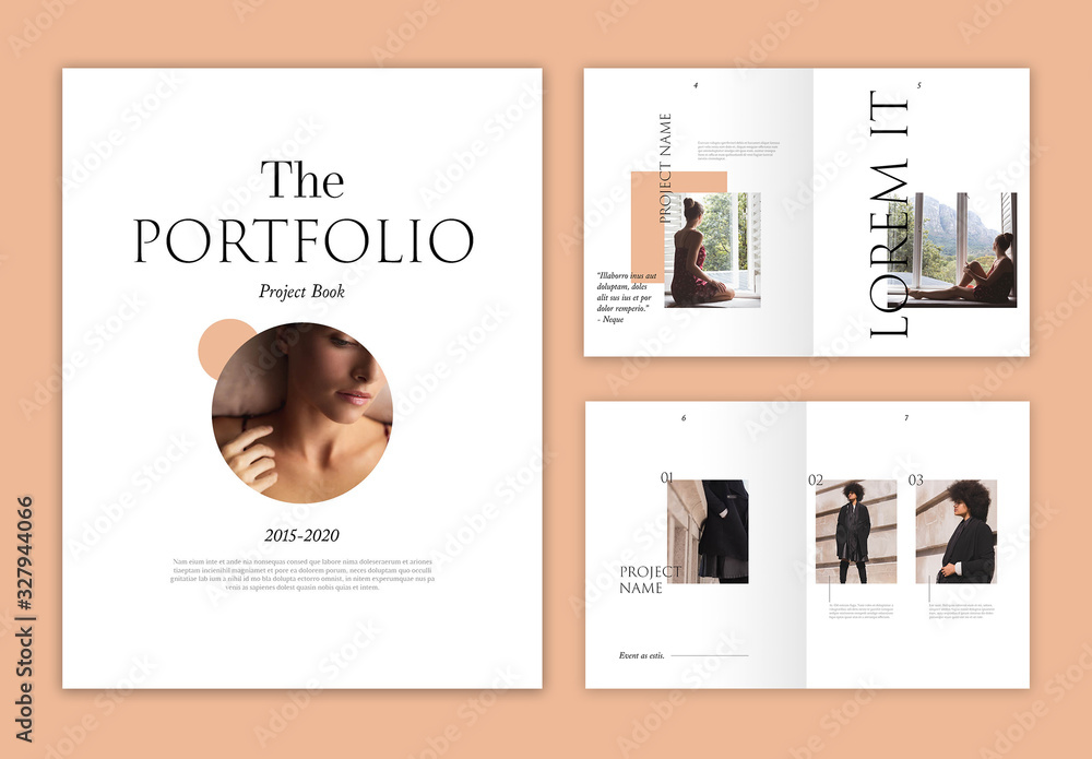 Black and White Portfolio Layout Stock Template | Adobe Stock