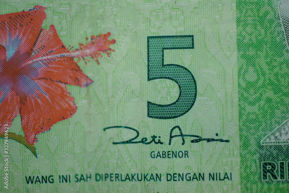 Malaysia currency of Malaysian ringgit banknotes background. Paper ...