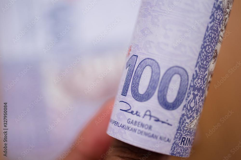 Malaysia currency of Malaysian ringgit banknotes background. Paper ...