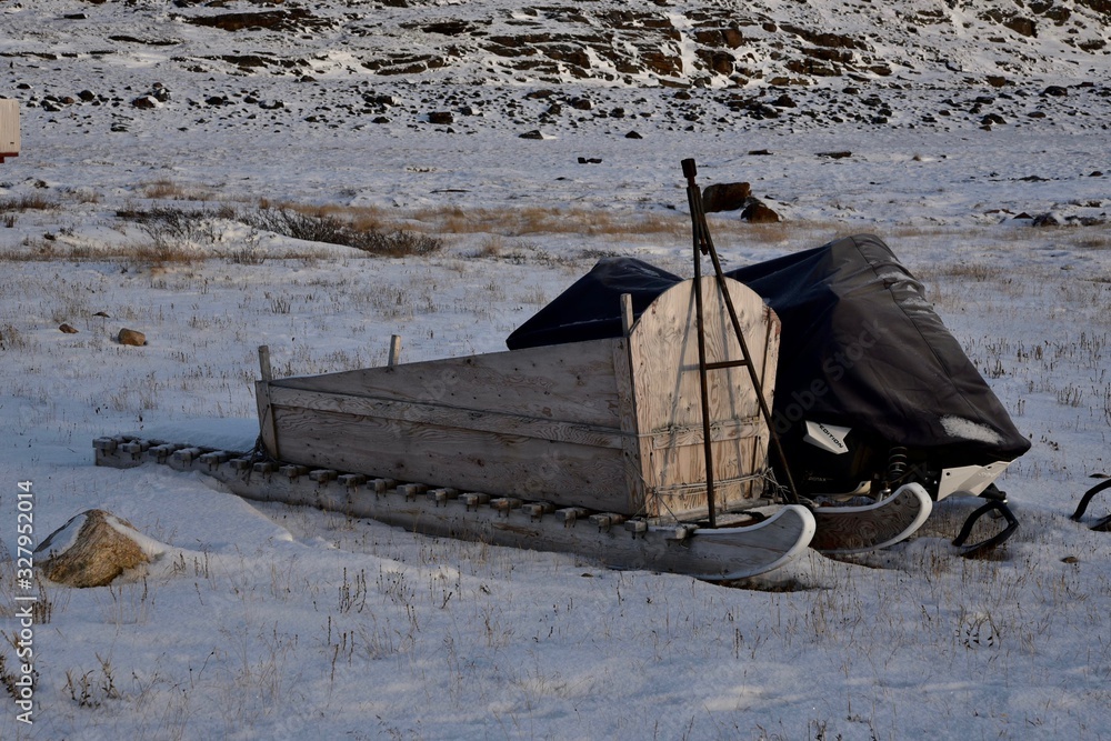 Inuit Sled in Nunavut Stock Photo | Adobe Stock