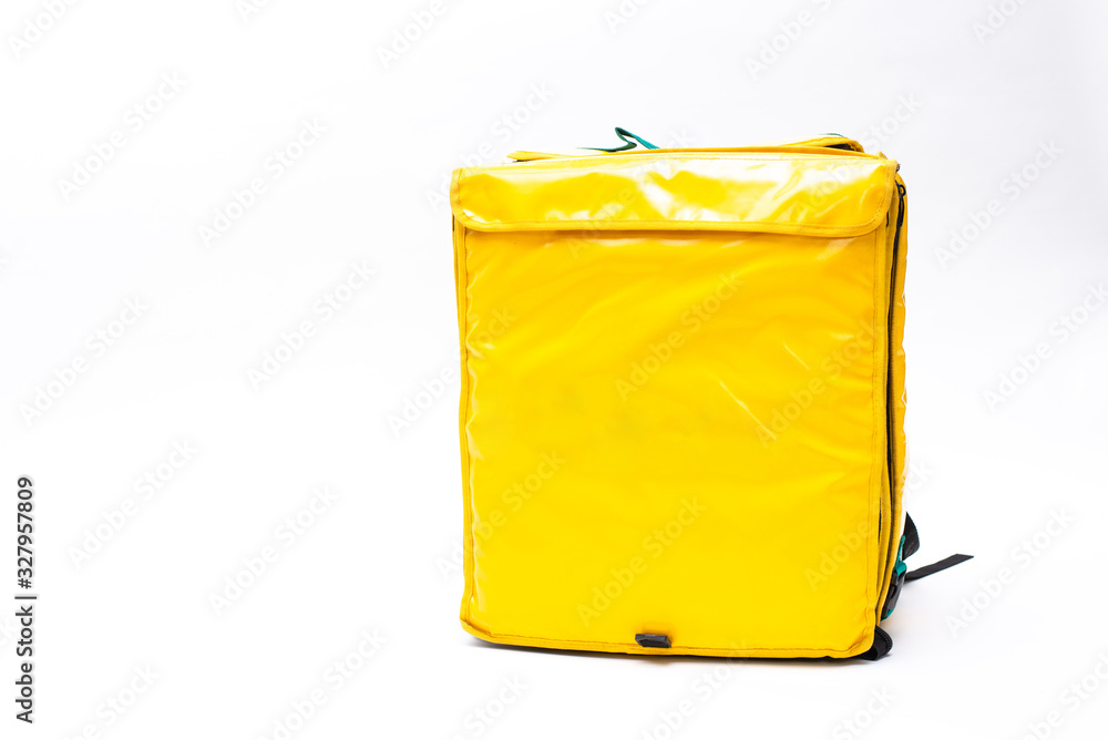 Yellow heat bag isolated on white background. For transporting food ...