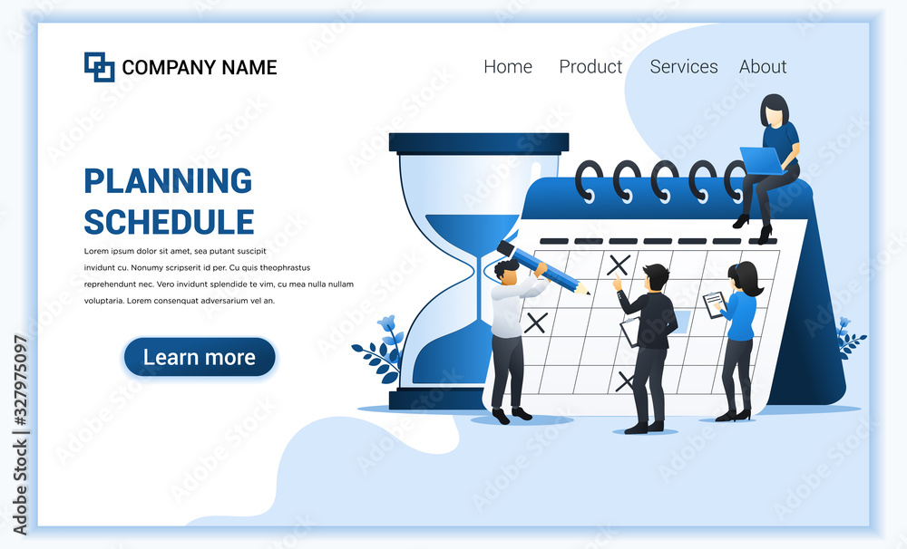 Modern flat web page design concept of Planning schedule with People ...