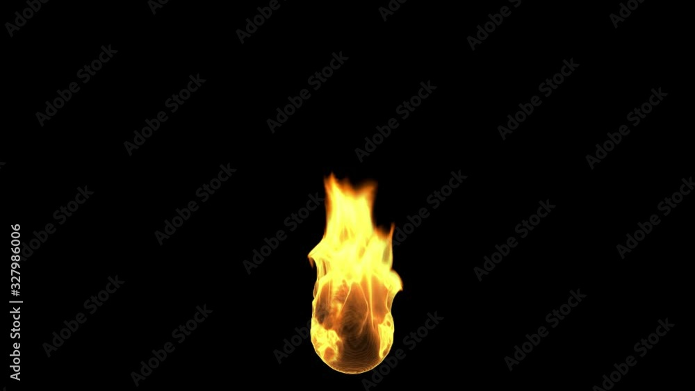 Fire flame looped background. Burning energy fireball element. Rendered ...