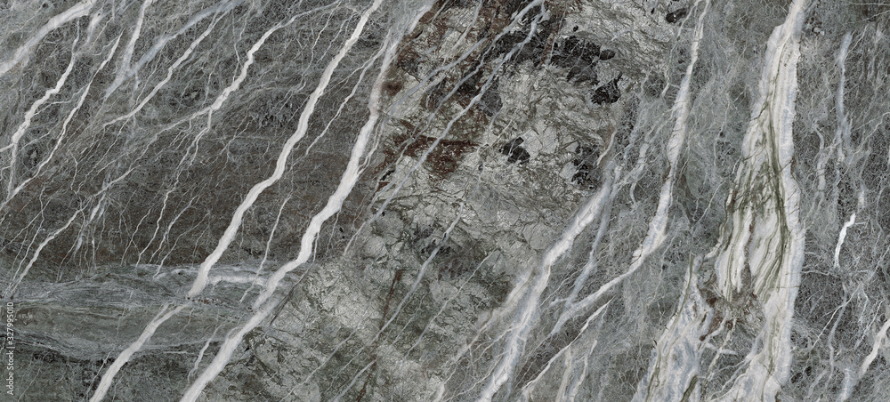 Fototapeta Granatowy, niebieski Rainforest blue-grey marble texture ...