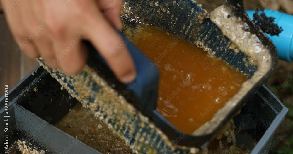 Grease traps box in the house, fats oils and grease.Concept waste water ...