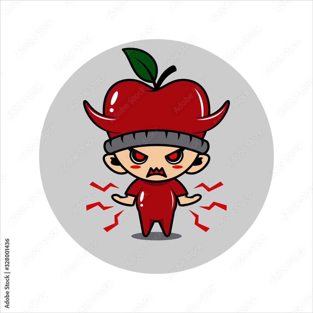 Apple mascot cute characters activity vector illustration Stock Vector ...