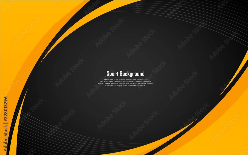 Abstract sport background with yellow shape and white stripes Stock ...