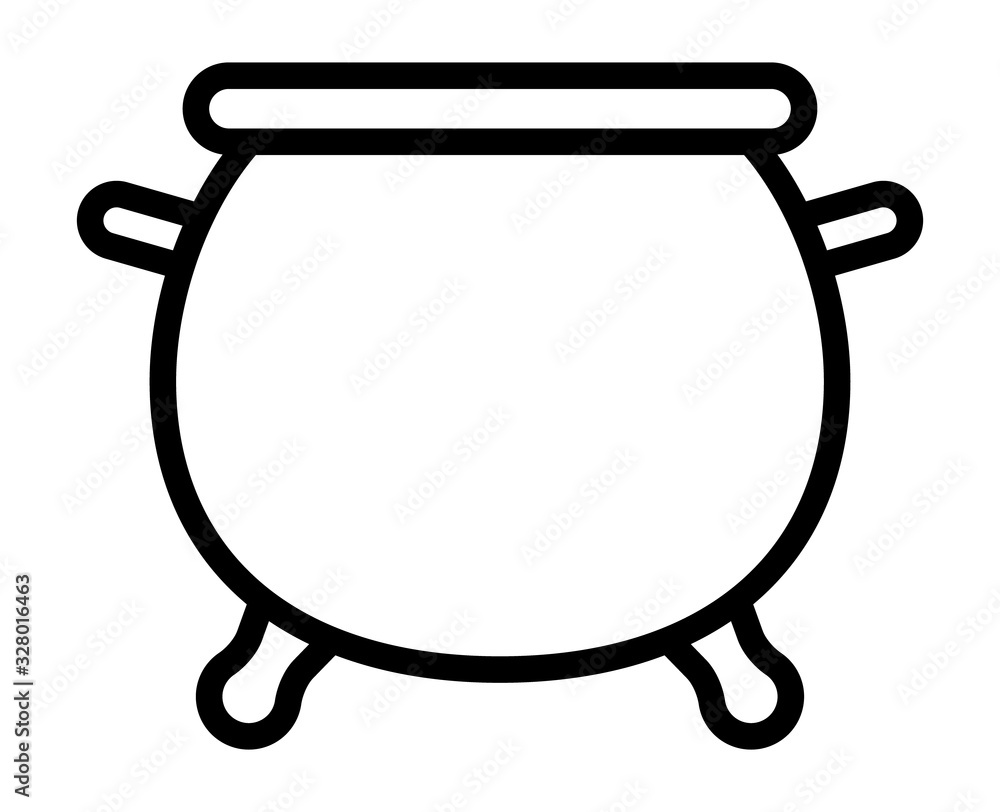 Cauldron / caldron cooking pot line art vector icon for games and ...