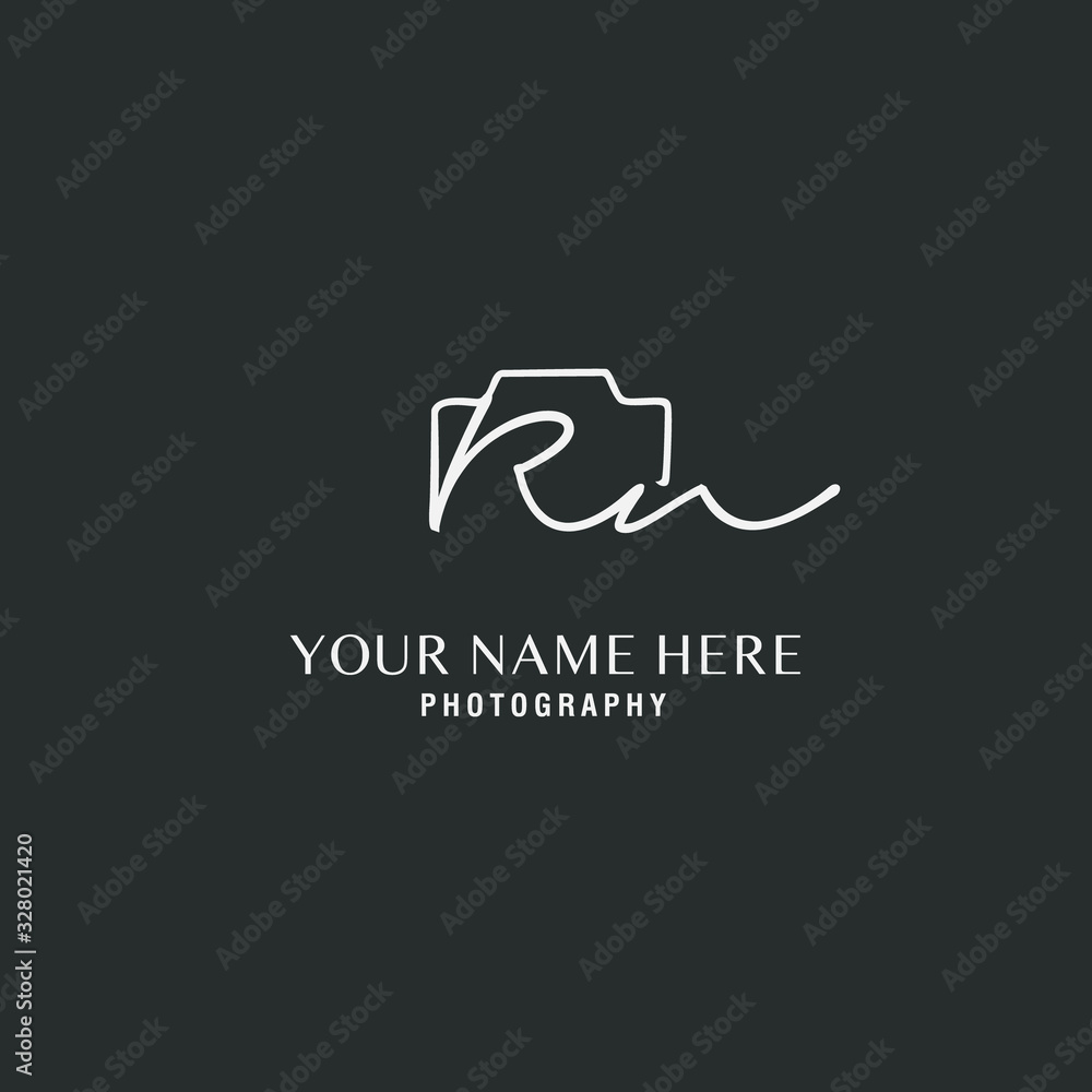Rn Initial Signature Photography Logo Stock Vector | Adobe Stock