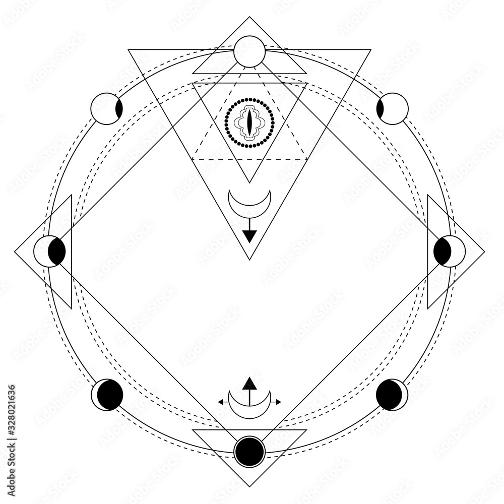 Sacred geometry, esoteric symbols. Vector illustration. Esoteric signs ...