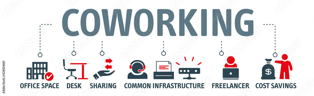 Co working vector illustration concept Stock Vector | Adobe Stock