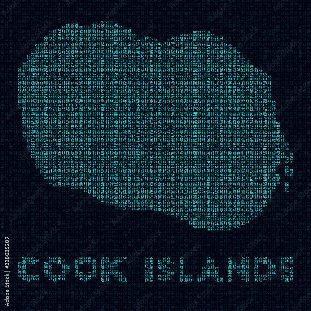 Cook Islands tech map. Island symbol in digital style. Cyber map of ...