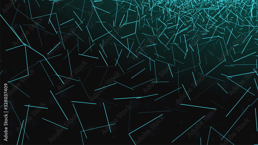 Abstract Line Background. Blue Random Geometric Pattern. Random Lines ...