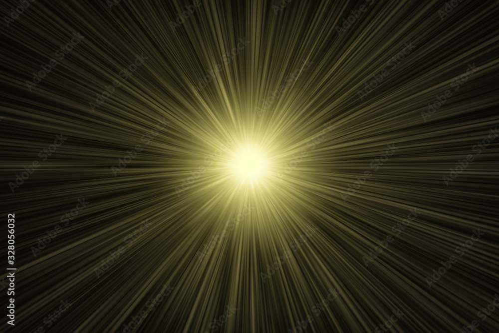 Yellow abstract background with rays of light. Futuristic computer ...