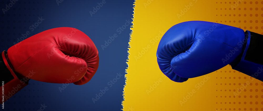 Versus vs letters fight backgrounds with boxing gloves and copy space ...