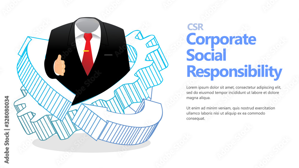 CSR corporate social responsibility concept. management wear ...