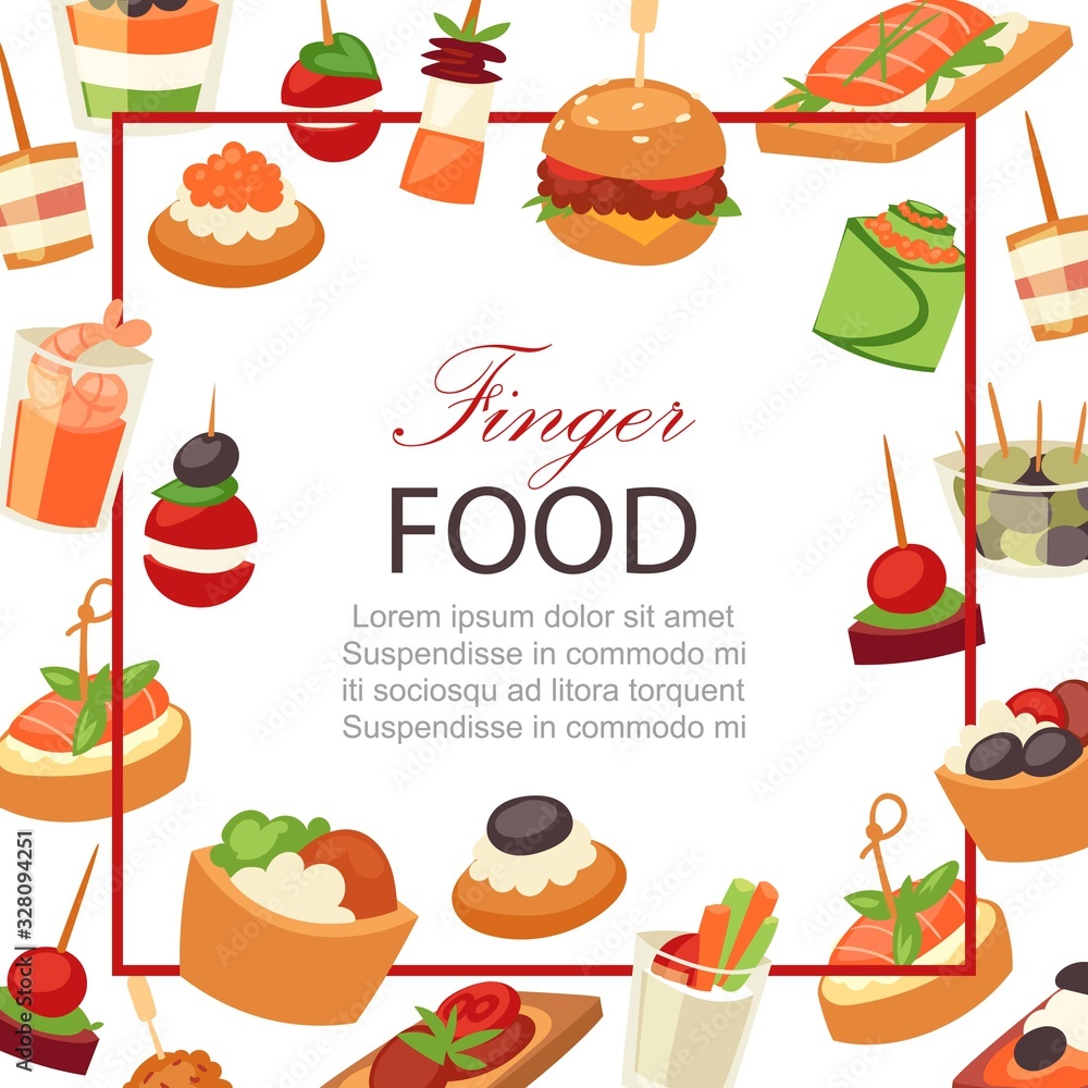 Canapes, tapas on plate, appetizer, finger food with caviar, olives and ...