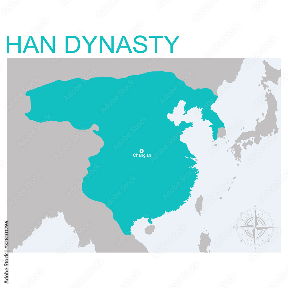 vector map of the Han Dynasty Stock Vector | Adobe Stock