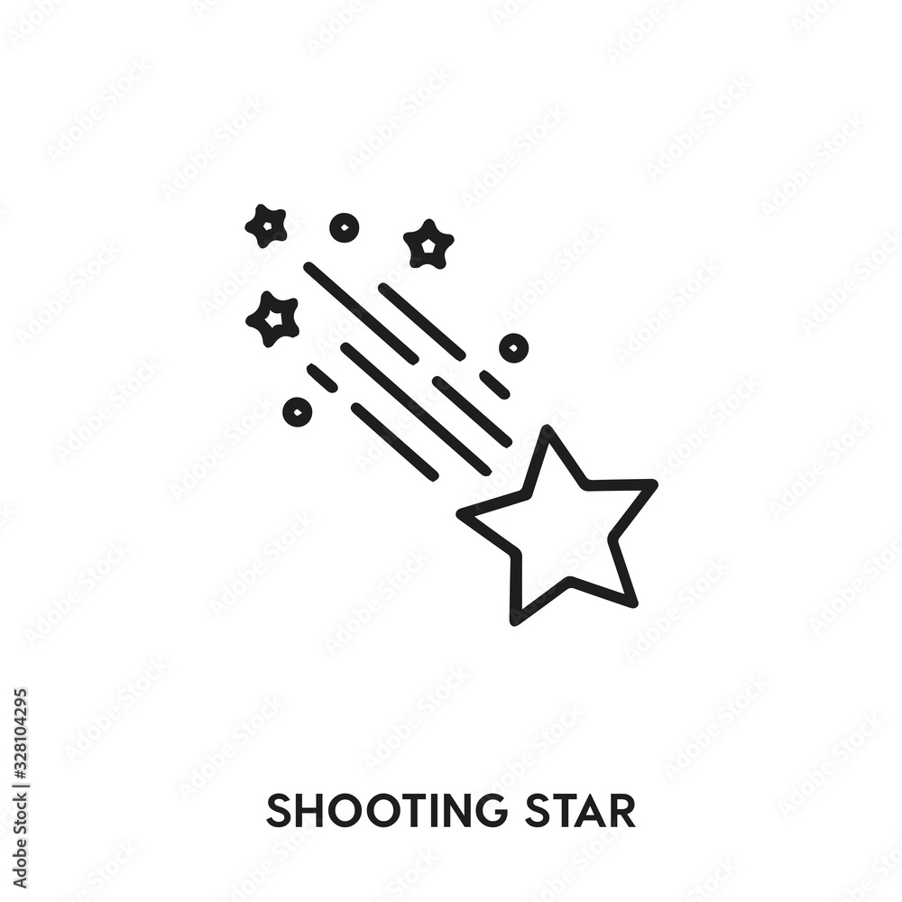 shooting star vector line icon. Simple element illustration. shooting ...