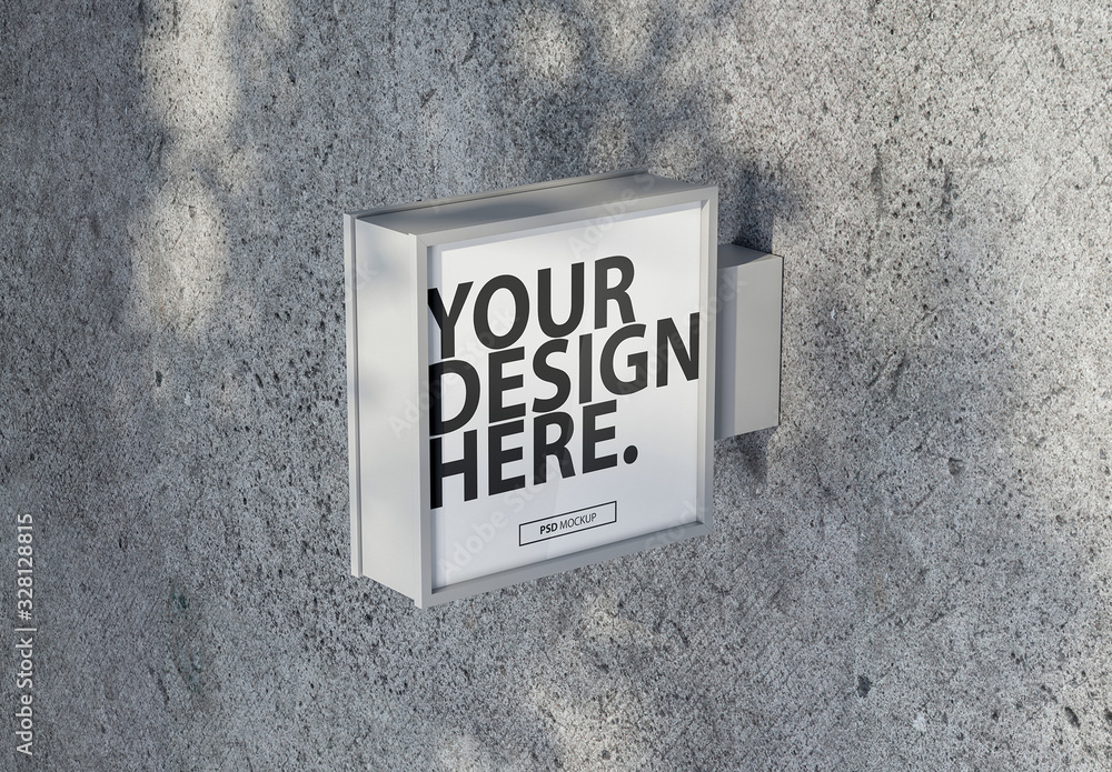 Square Signage Lightbox Mockup Stock Template | Adobe Stock