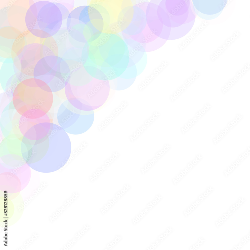 Pastel color circles in the corner of the white background Stock ...