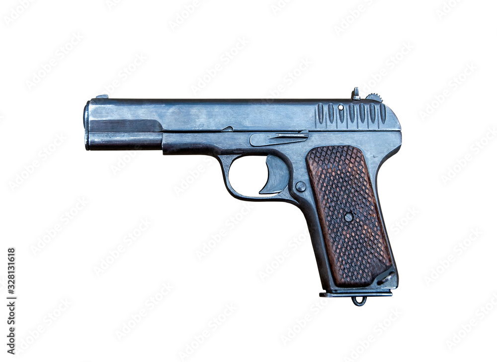 self-loading army pistol isolated on a white background Stock Photo ...