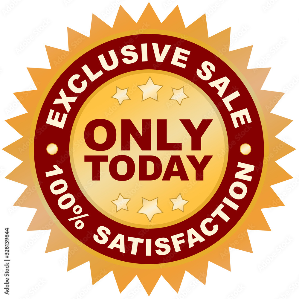 Exclusive Sale Only Today product label or badge or sticker image ...