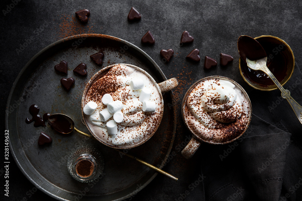 Thick creamy dark hot chocolate Stock Photo | Adobe Stock