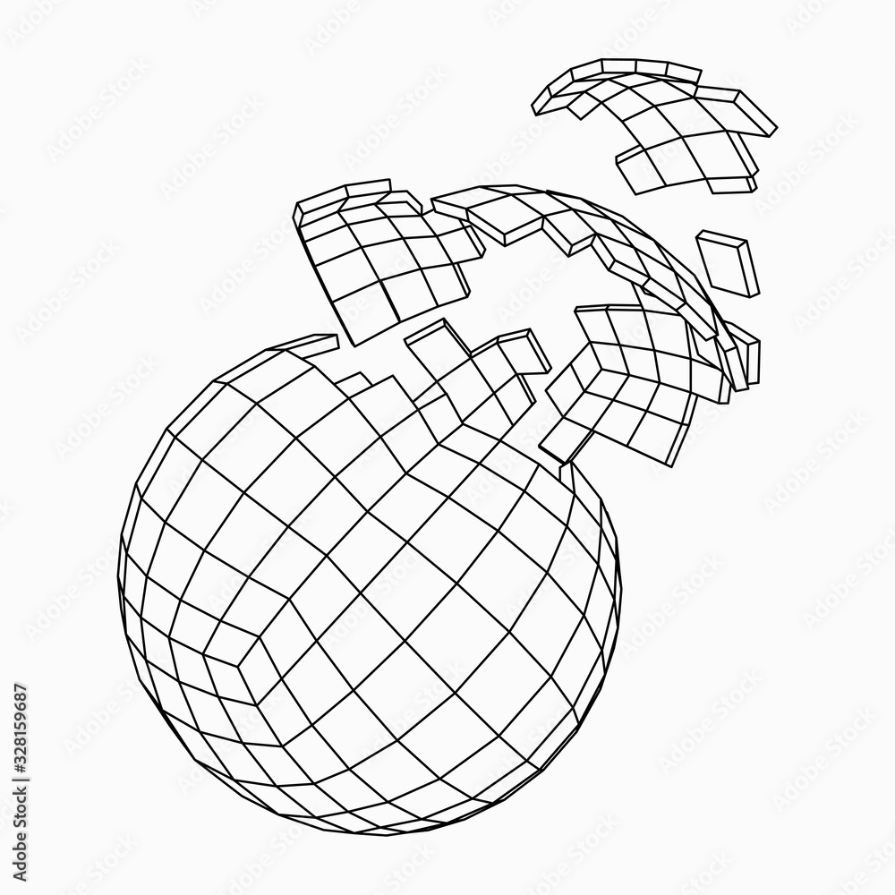 Abstract 3d broken sphere. Vector Illustration. Stock Vector | Adobe Stock
