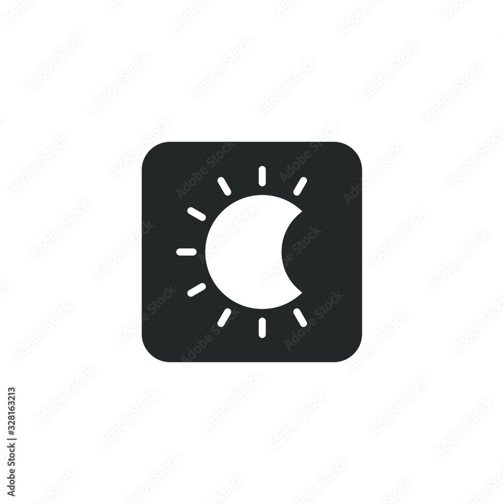 Phases of solar and lunar eclipse icon template color editable. sun or ...