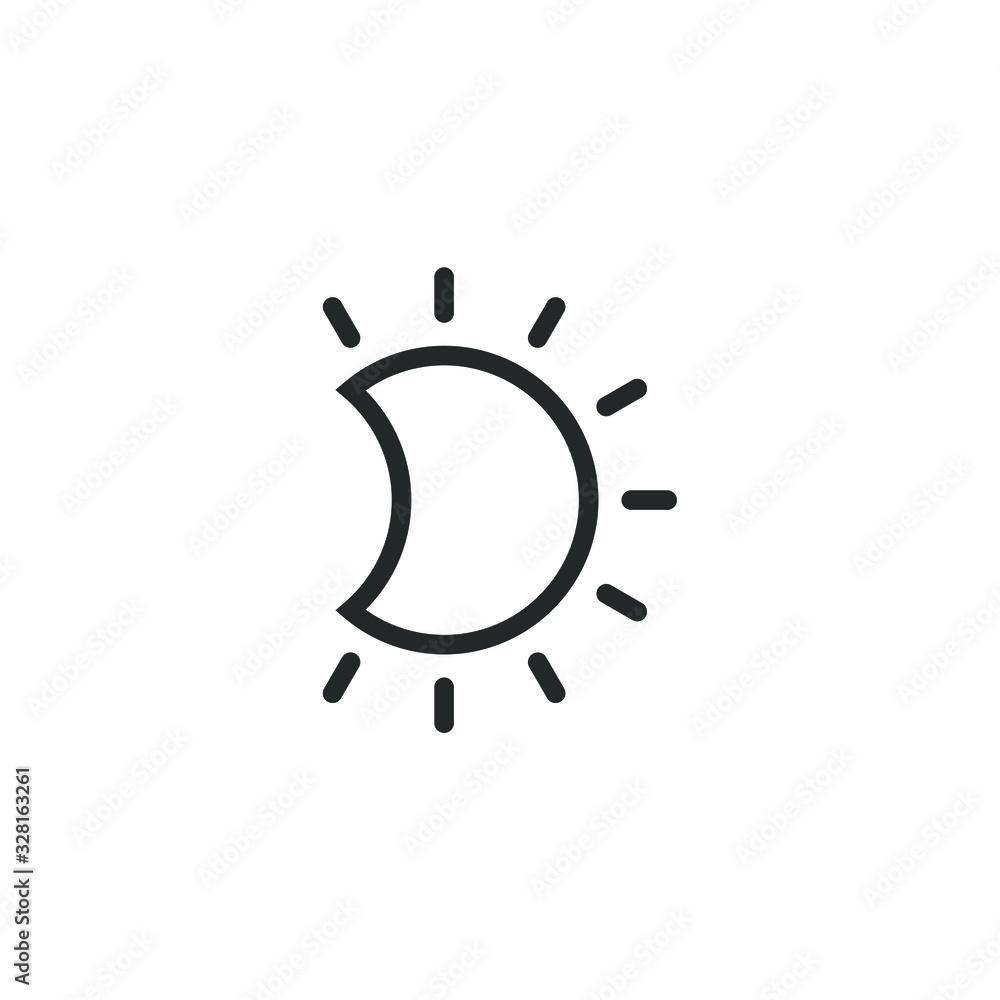 Phases of solar and lunar eclipse icon template color editable. sun or ...