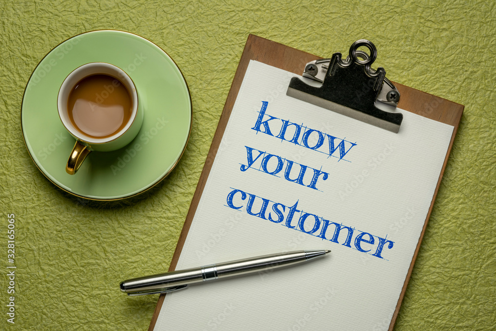 know your customer - note on clipboard Stock Photo | Adobe Stock