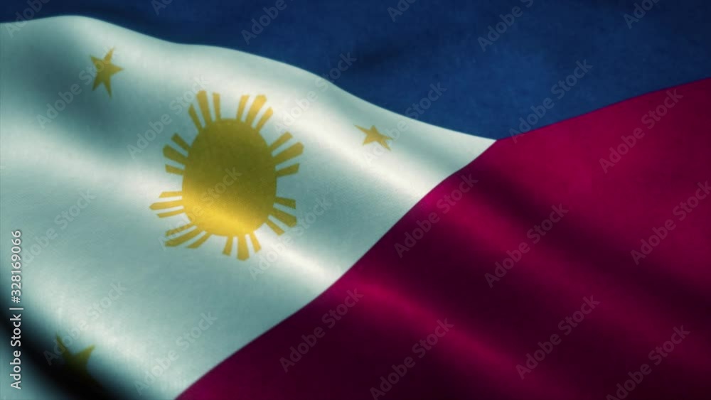 Philippines flag waving in the wind. National flag of Philippines. Sign ...