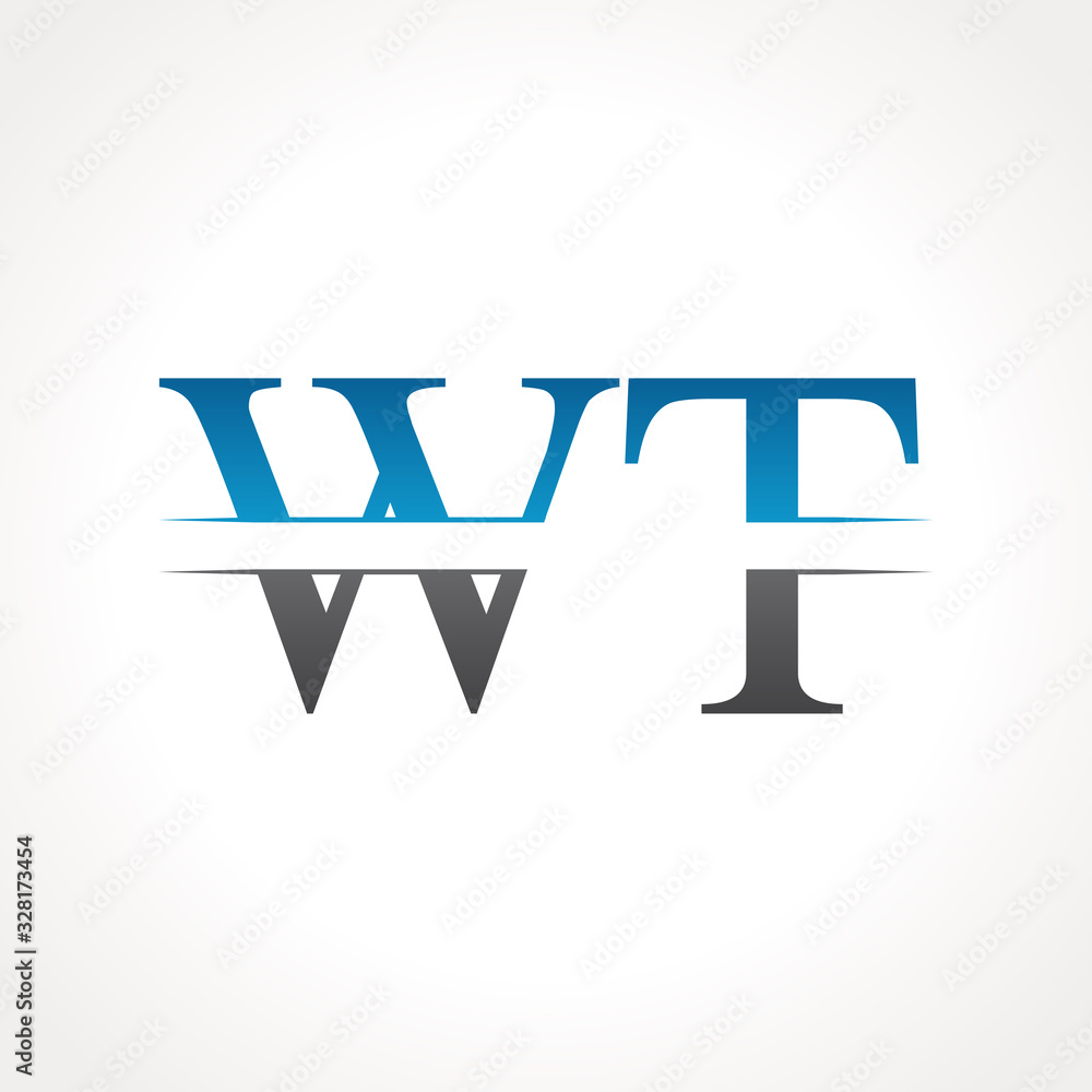 Initial WT Letter Linked Logo. Creative Letter WT Logo Design Vector ...