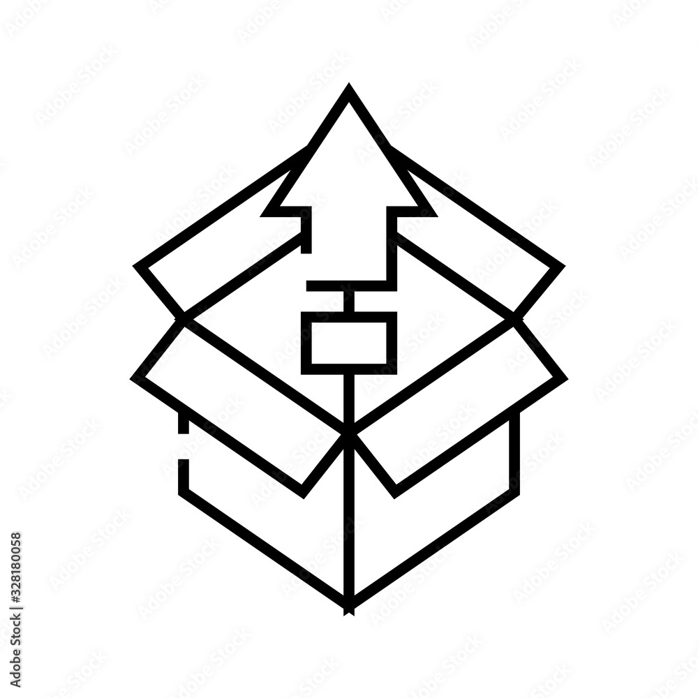 Unpacking line icon, concept sign, outline vector illustration, linear ...