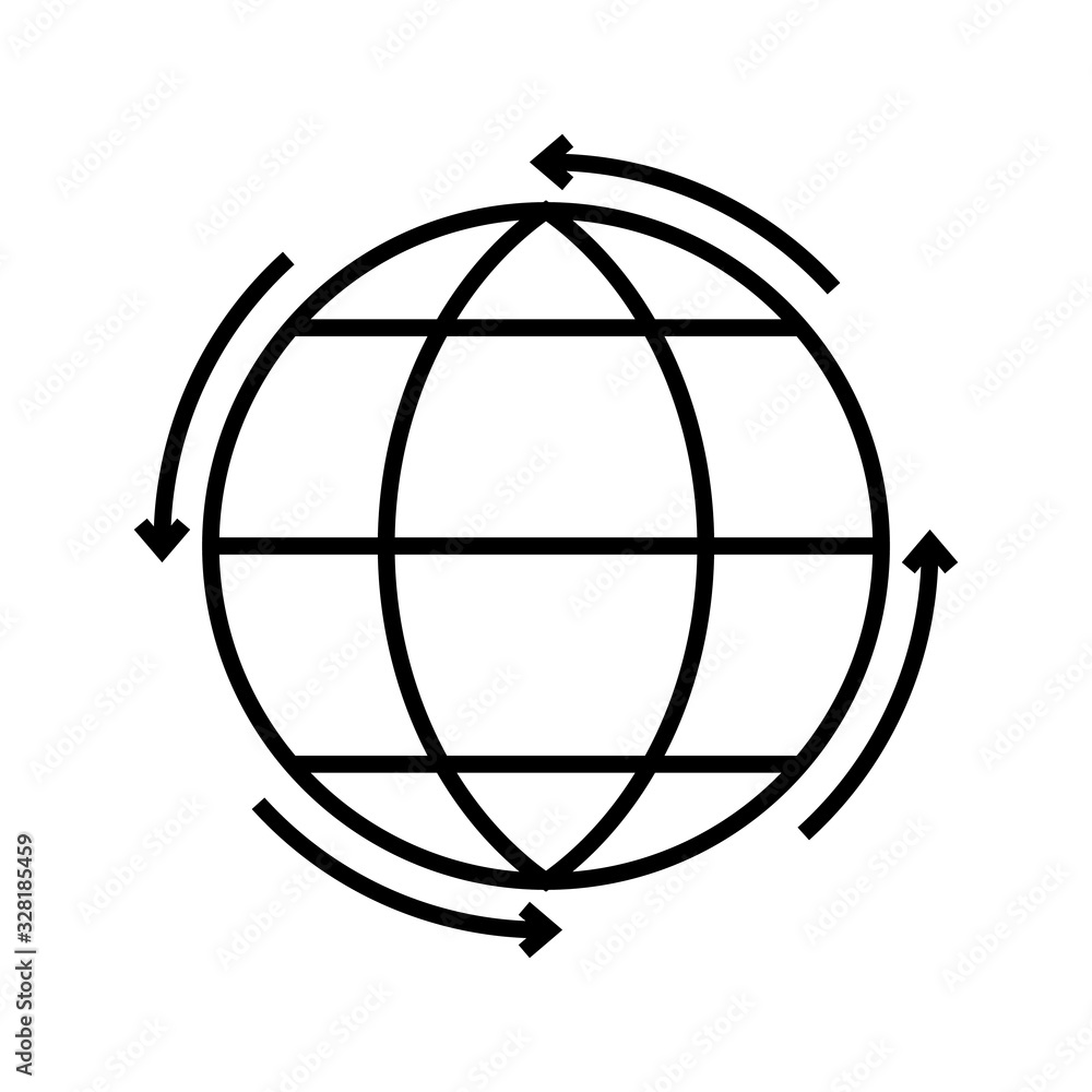 World trade line icon, concept sign, outline vector illustration ...