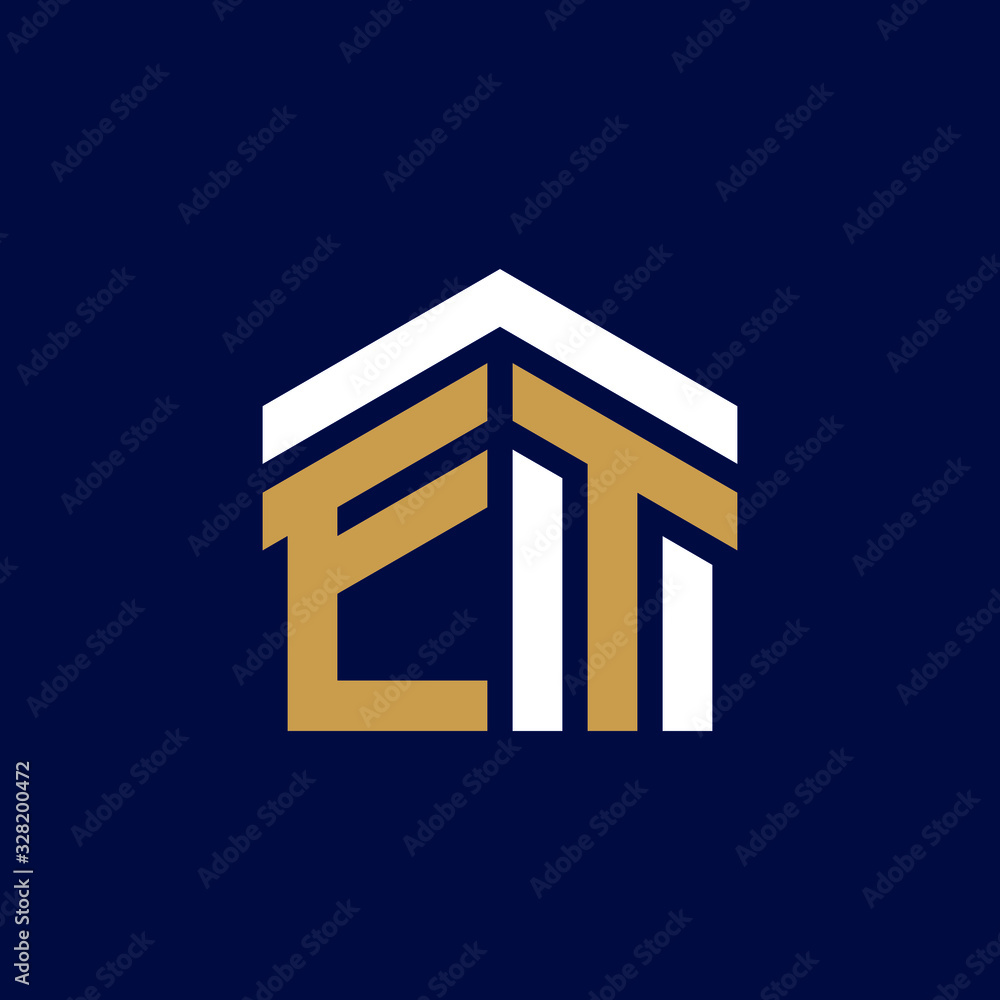 Initial Letters ET House Logo Design Stock Vector | Adobe Stock