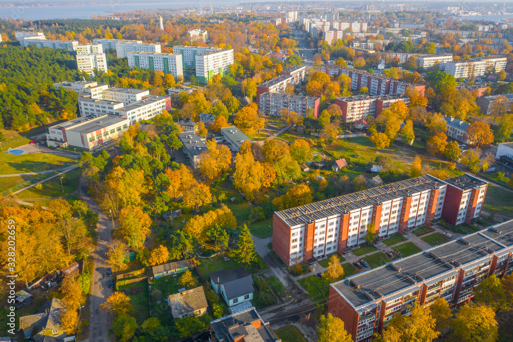 Riga, Latvia – October Aerial view photo from flying drone of ...