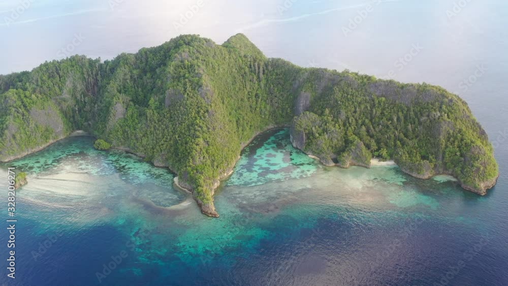 Vidéo Stock An aerial view shows a highly eroded and rugged limestone ...