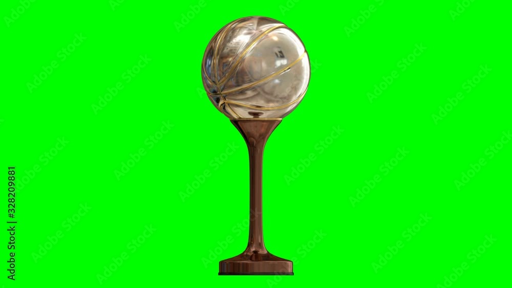 Animated spinning simple shining silver or second place basketball ...