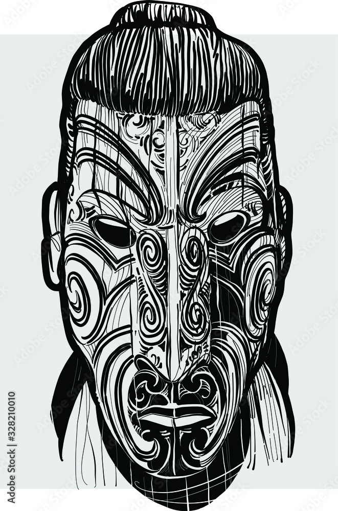 Maori mask Stock Vector | Adobe Stock