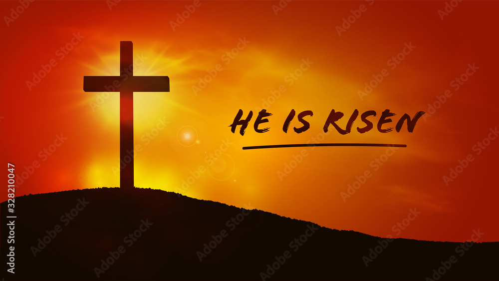 Christian religious design for Easter celebration. Resurrection of ...